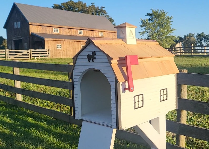X- Large Amish Mailbox - Barn Design - Handmade - Cedar Roof ...