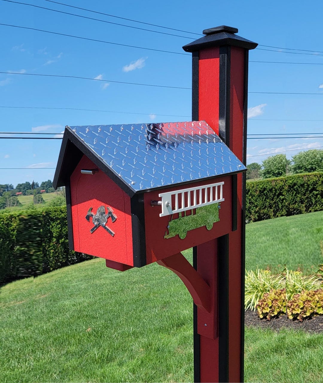 Fire Department Design Poly Mailbox Handmade - Etsy