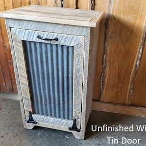 Tiltout Trash Can, Recycling Bin, Wood Storage, Cabinet Amish Handmade ...