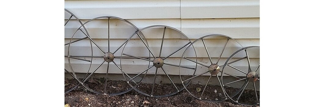 Metal Cart Wheels - Wagon Wheels - Spoke Metal Wheels- Antique Wagon ...