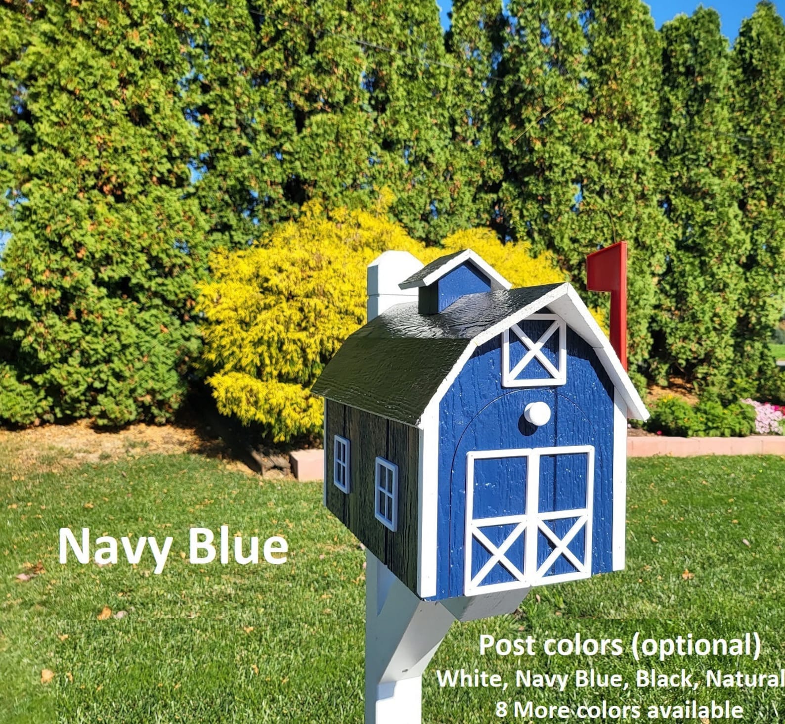 Dutch Barn Amish Handmade Wood Mailbox, Choose Your Color, Amish ...