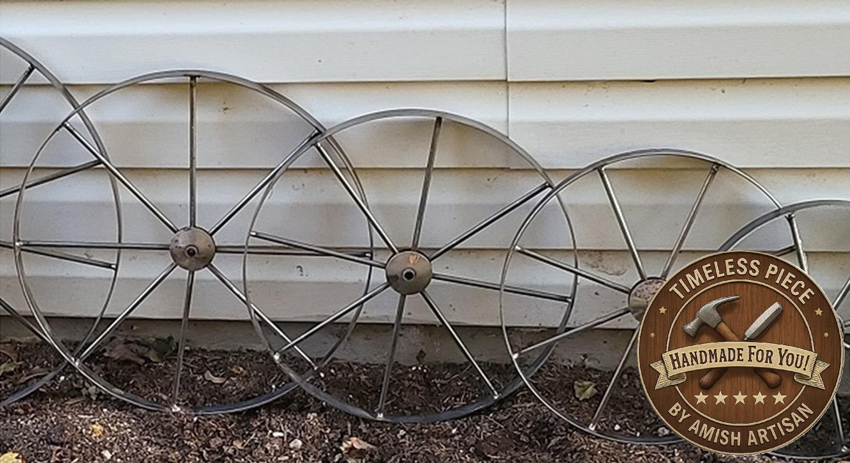 Metal Cart Wheels - Wagon Wheels - Spoke Metal Wheels- Antique Wagon ...