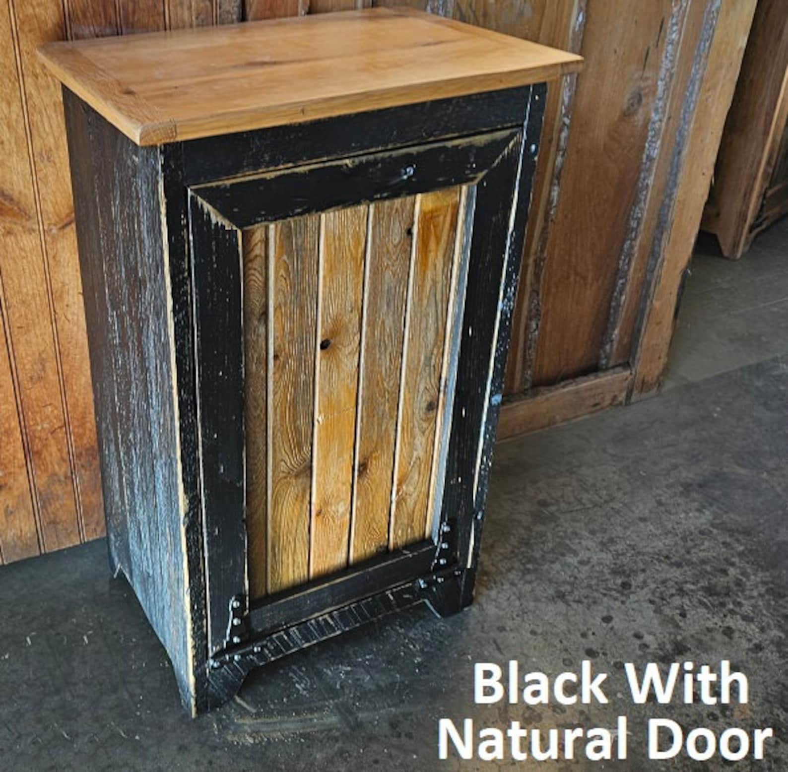 Tiltout Trash Can, Recycling Bin, Wood Storage, Cabinet Amish Handmade ...