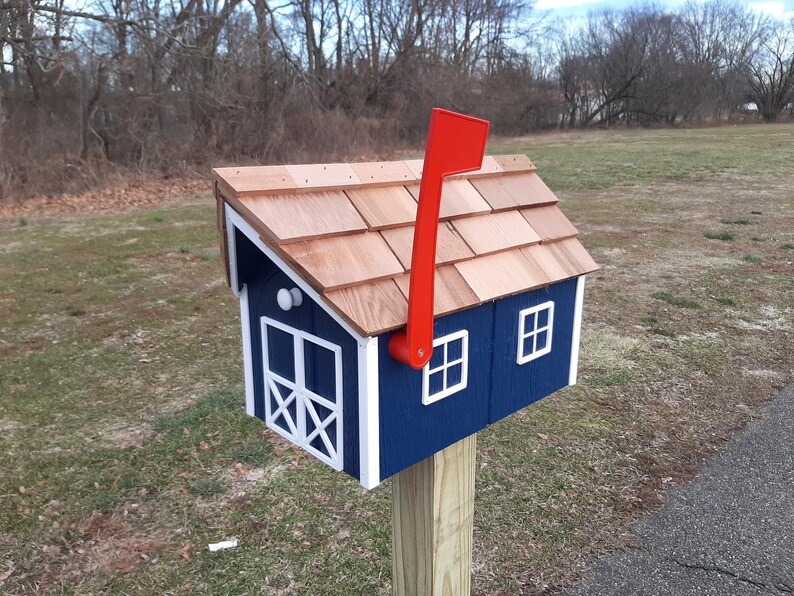 Amish Mailbox Handmade Barn Style Wooden With a Tall - Etsy