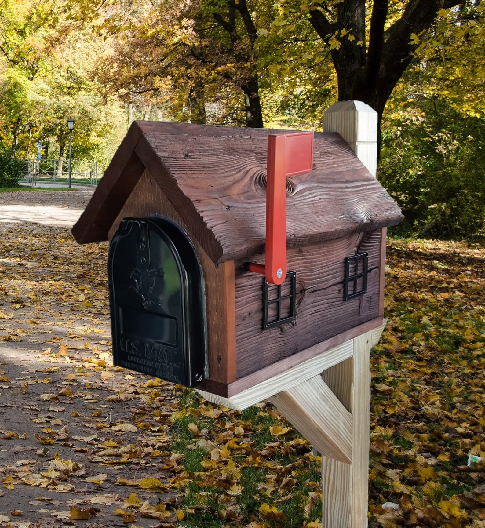 Rustic Mailbox Amish Handmade Wooden Rustic Reclaimed Lumber - Etsy