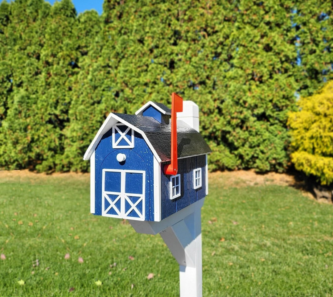 Amish Mailbox - Handmade - Dutch Barn Style - Wooden - Color Options - Etsy