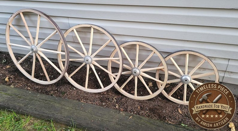 Wooden Wagon Wheels - Buggy Wheels - Aluminum Hub - Wooden Cart Wheels ...