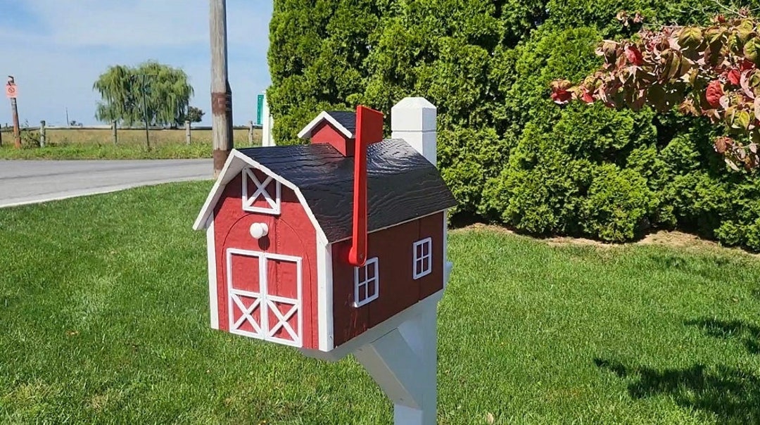 Amish Mailbox - Handmade - Dutch Barn Style - Wooden - Color Options - Etsy