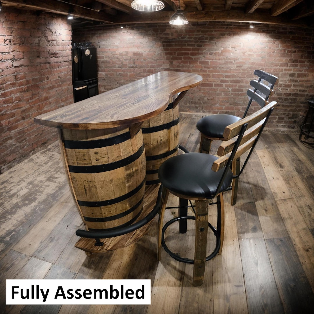 Barrel Bar Table - Amish Handmade - Bar Chairs - Farmhouse Furniture ...