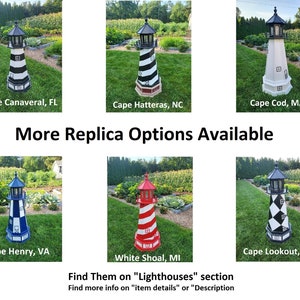 Cape Henry Solar Lighthouse - Amish Handmade - Landmark Replica - Lawn ...