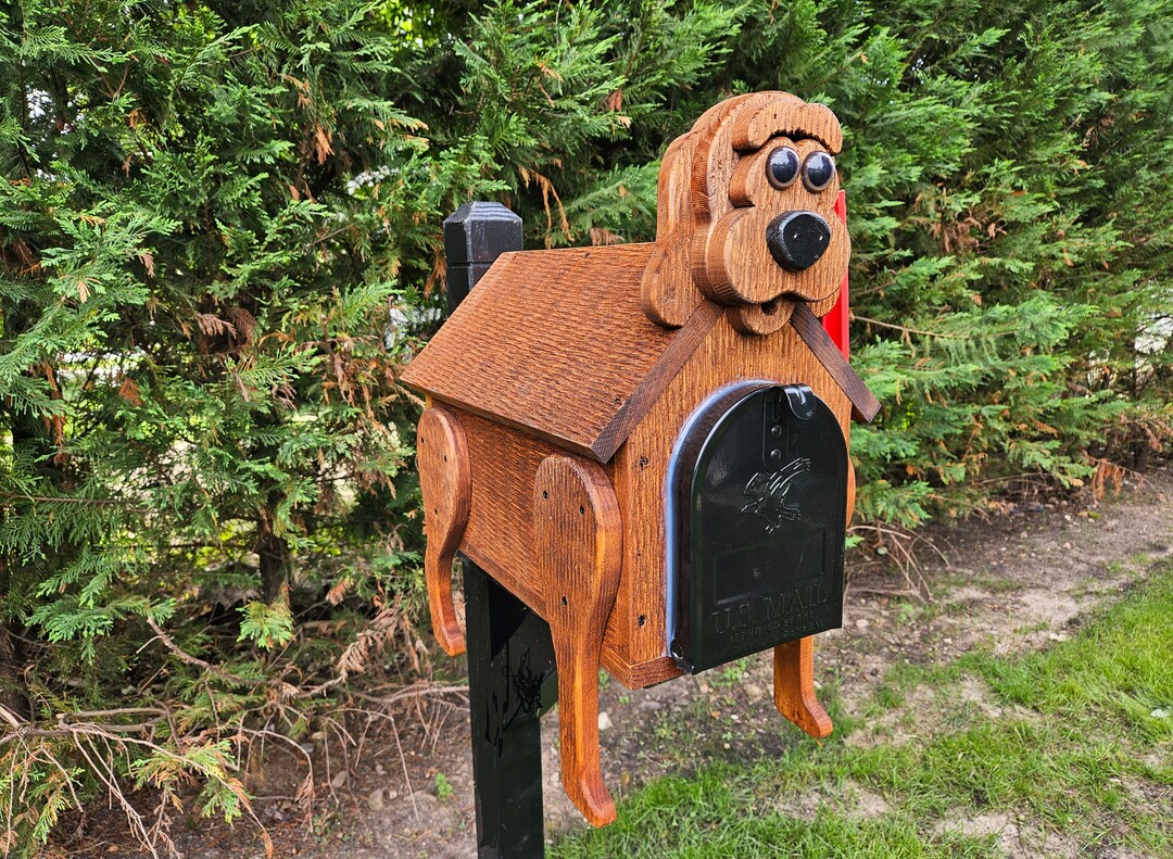 Dog Mailbox Design Amish Handmade, With 4 Legs, Wooden With Metal Box ...