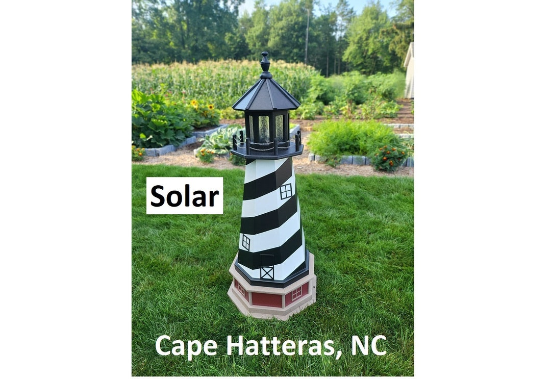 Cape Hatteras Solar Lighthouse - Amish Made - Landmark Replica - Lawn ...