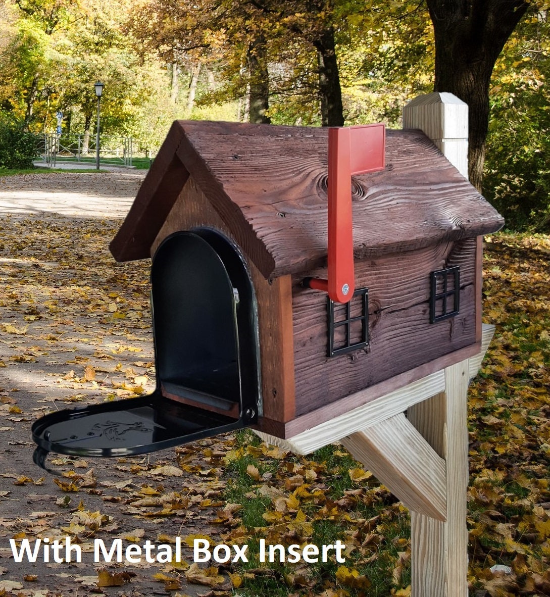 Rustic Mailbox Amish Handmade Wooden Rustic Reclaimed Lumber - Etsy