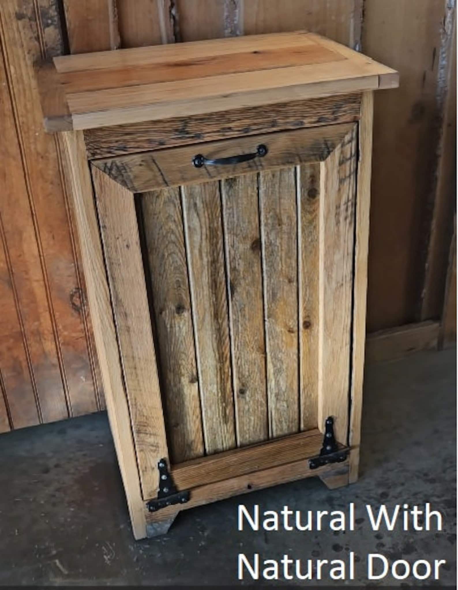 Tiltout Trash Can, Recycling Bin, Wood Storage, Cabinet Amish Handmade ...