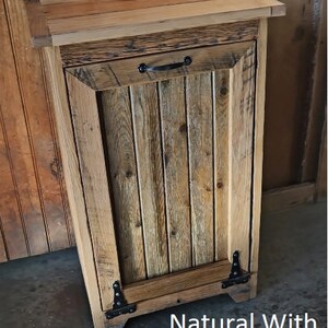 Tiltout Trash Can, Recycling Bin, Wood Storage, Cabinet Amish Handmade ...