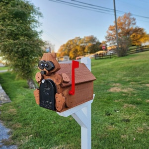 Pine Amish Mailbox Raccoon Design With Metal Insert USPS Approved ...