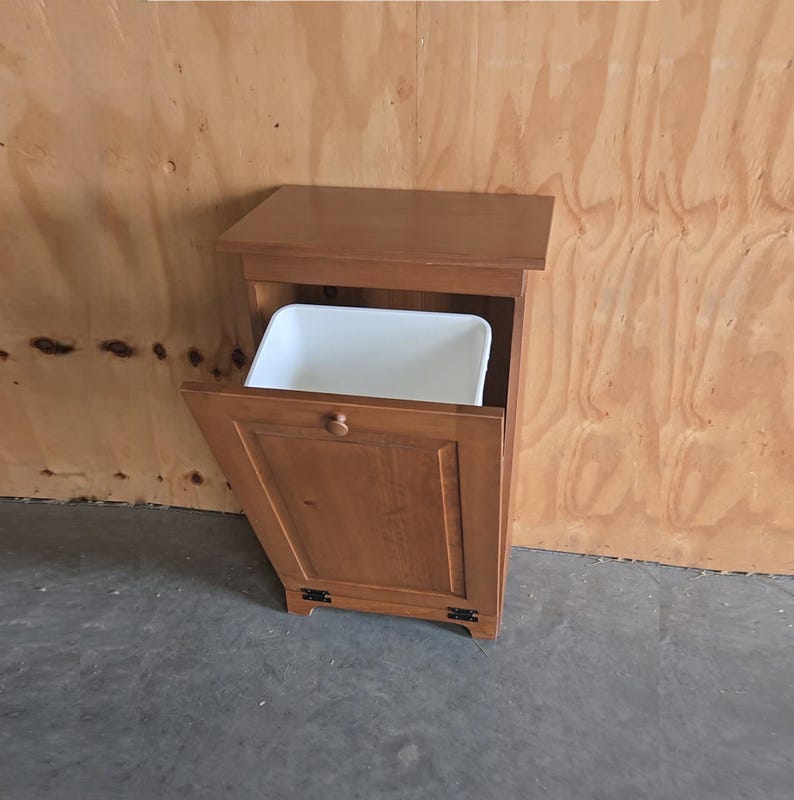 Amish Handmade Pine Tilt-out Trash Bin: Farmhouse Kitchen Cabinet - Etsy