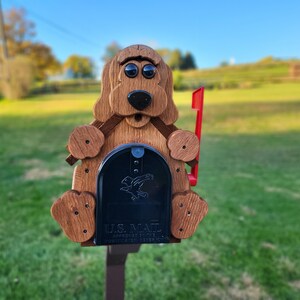 Dog Mailbox Amish Handmade, Wooden With Metal Box Insert USPS Approved ...