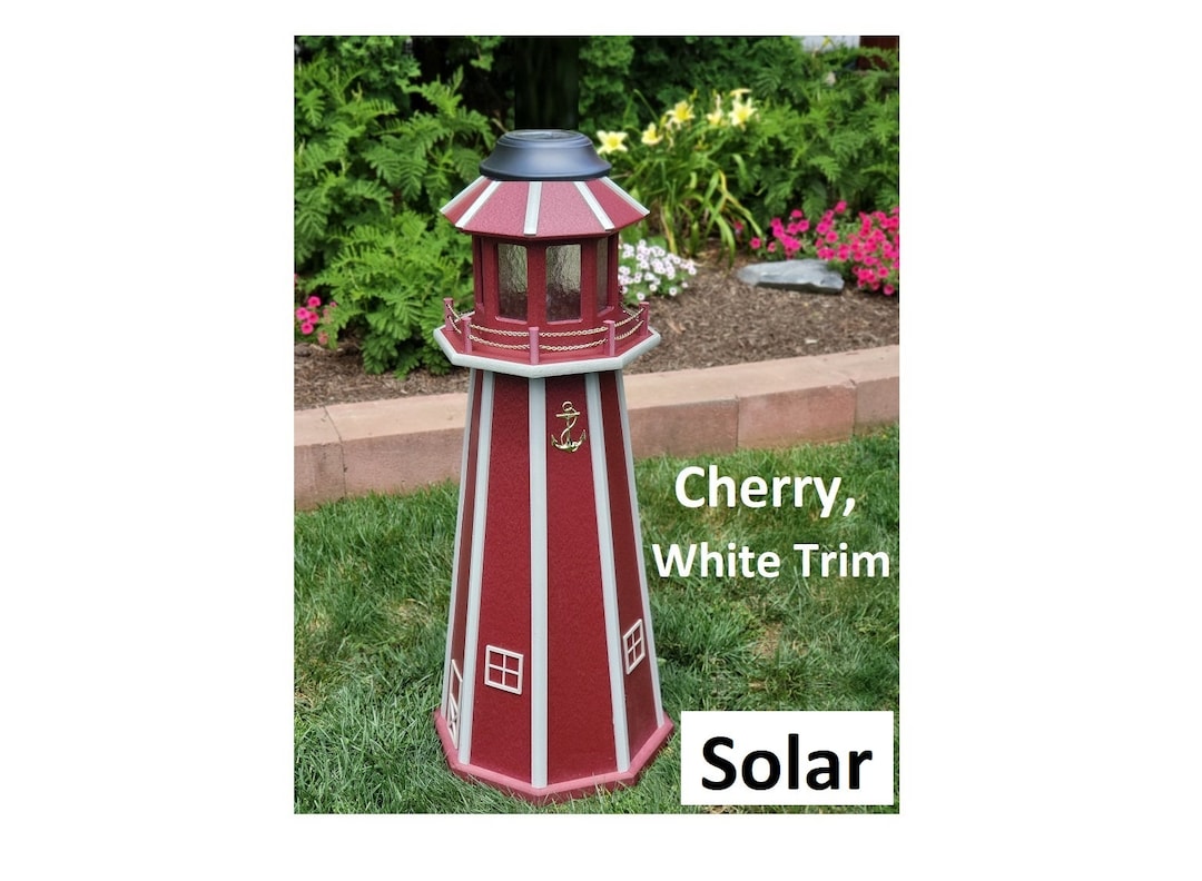 Backyard Solar Lighthouse - Poly Made - Amish Handmade - Etsy