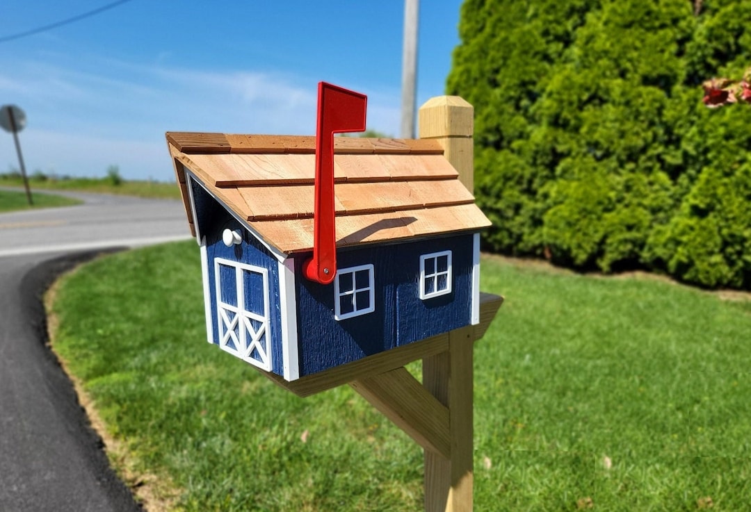 Amish Mailbox - Handmade - Barn Style - Wooden - Tall Prominent Sturdy ...