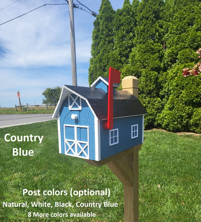 Amish Mailbox - Handmade - Dutch Barn Style - Wooden - Color Options - Etsy
