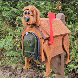 Dog Mailbox Design Amish Handmade, With 4 Legs, Wooden With Metal Box ...