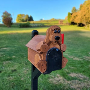 Dog Mailbox Amish Handmade, Wooden With Metal Box Insert USPS Approved ...