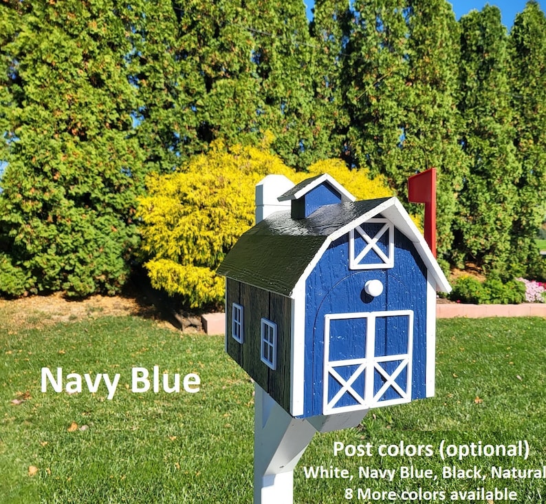 Dutch Barn Wood Mailbox Amish Made, Choose Your Color, Amish Mailbox ...
