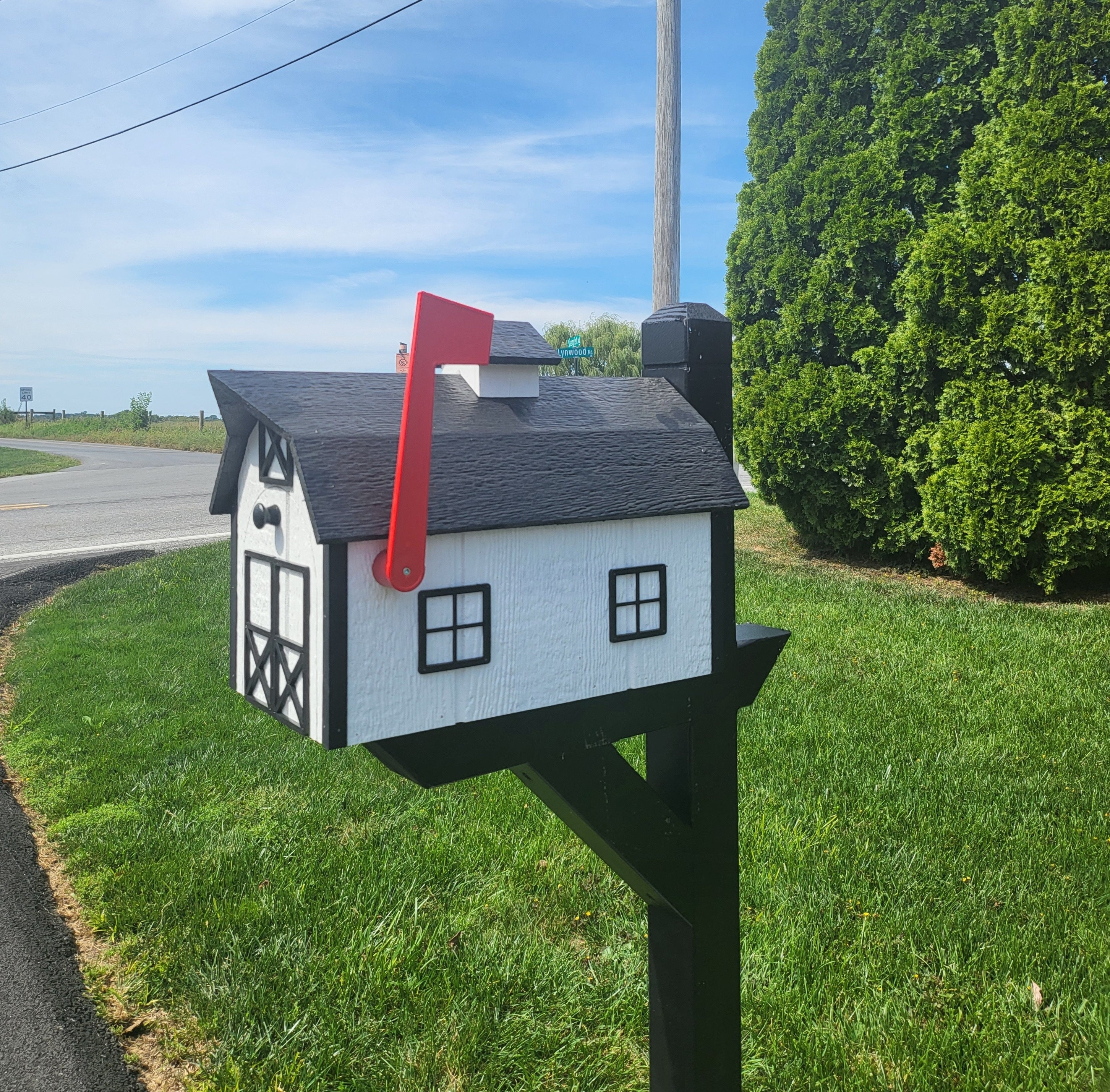 Amish Mailbox - Handmade - Dutch Barn Style - Wooden - Color Options - Etsy