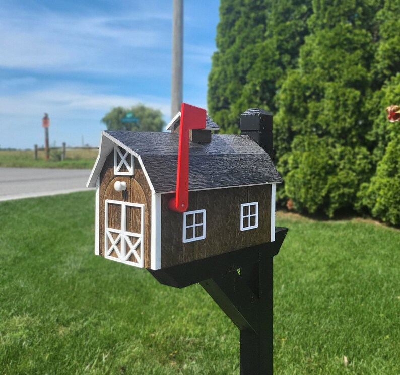Amish Mailbox - Handmade - Dutch Barn Style - Wooden - Color Options - Etsy