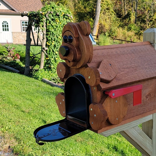 Dog Mailbox Amish Handmade Wooden Metal Insert USPS Approved - Etsy