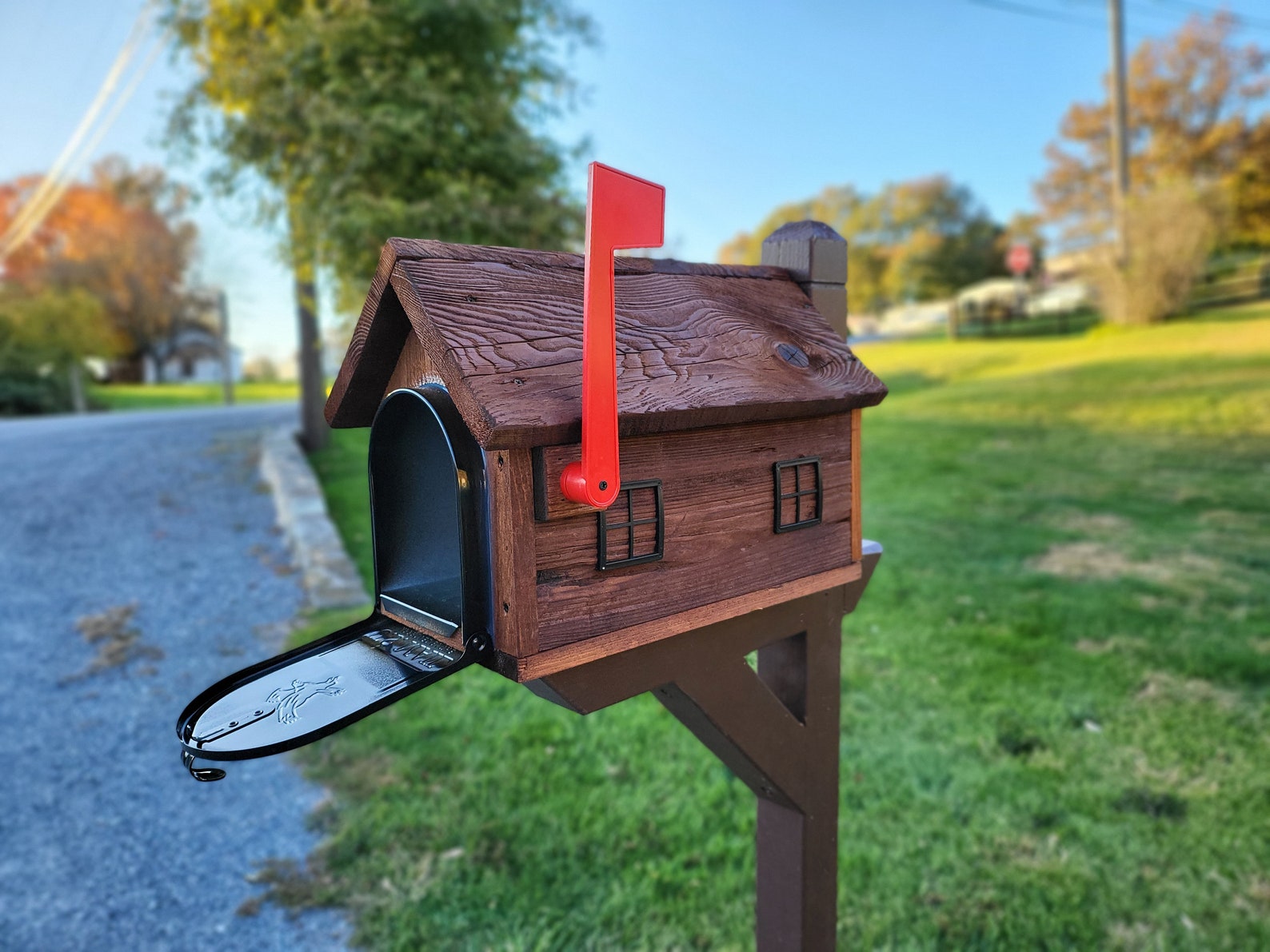 Rustic Mailbox Amish Handmade Wooden Rustic Reclaimed Lumber With Metal ...
