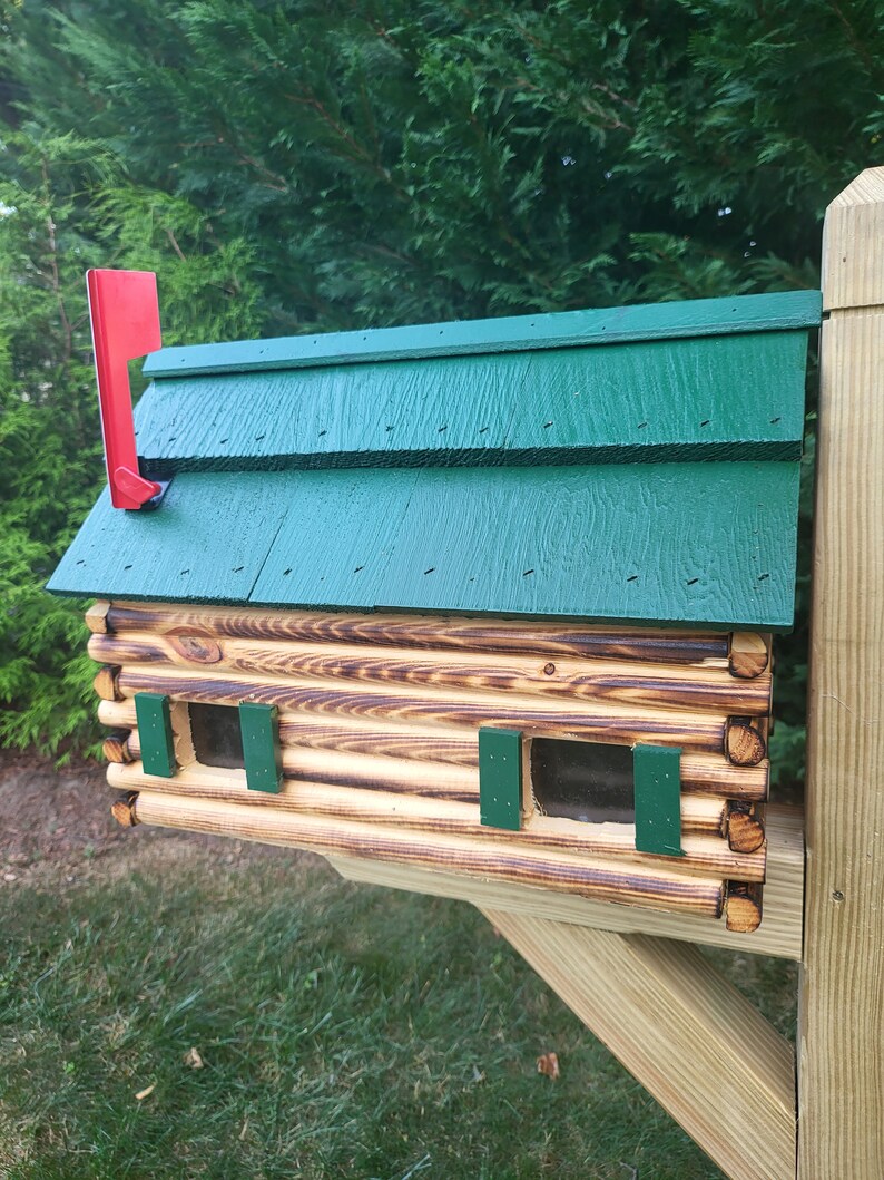 Log Cabin Mailbox Amish Handmade Wooden With Cedar Shake Roof - Etsy