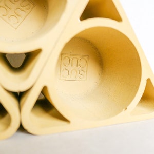 Terracotta Yellow Concrete Triangle Pot Minimalist Planter Pot ...