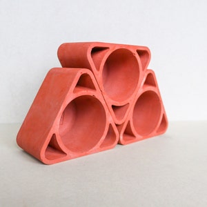 Terracotta Red Concrete Triangle Planter | Minimalist Planter Pot ...