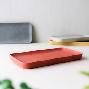 Red Terracotta Concrete Stationery Tray | Minimalist Desks Organizer ...