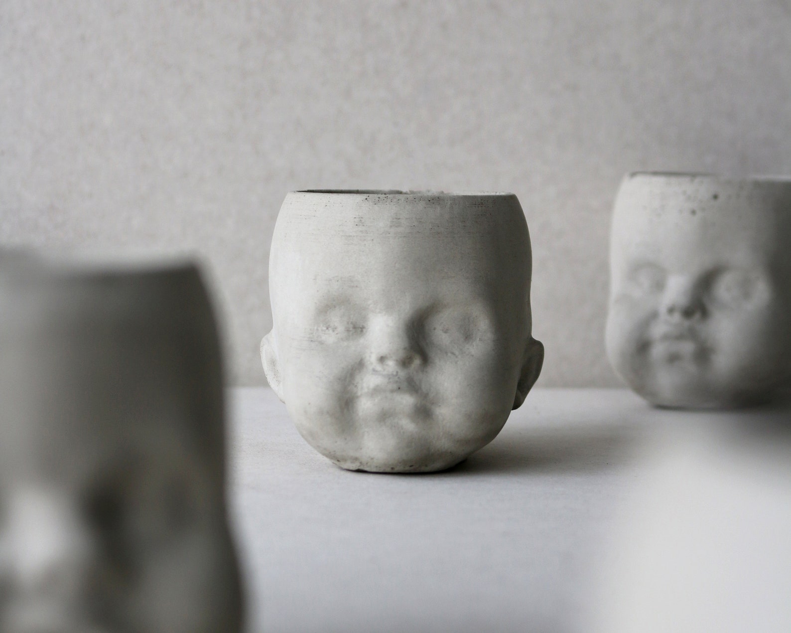 Grumpy Baby Head Planter Concrete Head Planter Succulent - Etsy