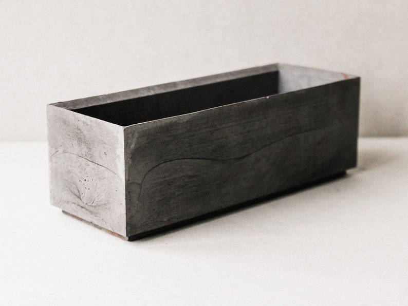 Dark Grey Concrete Planter Box | Minimalist Planter Pot | Succulent ...