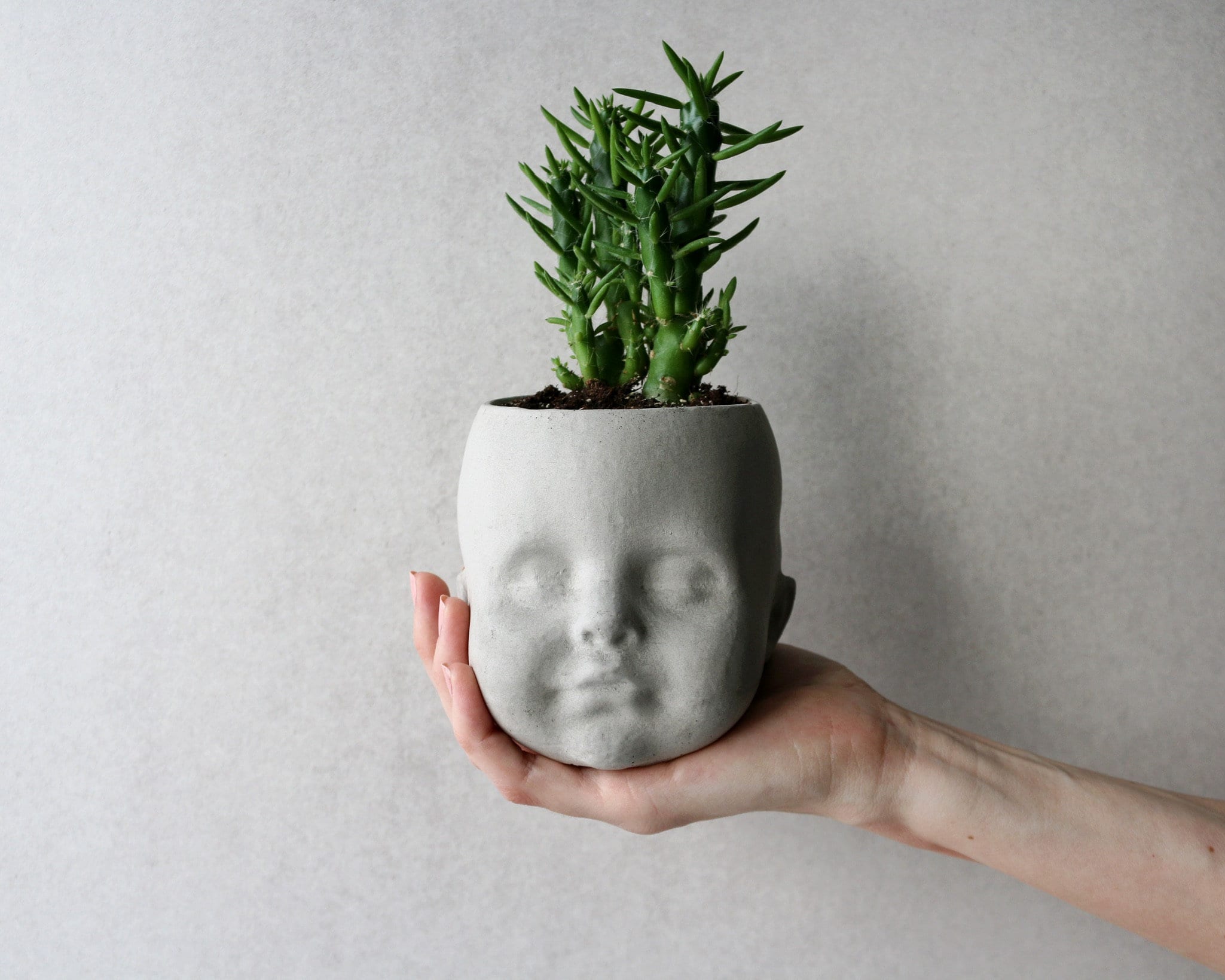 Baby head planter 2 sizes Concrete head planter Succulent | Etsy