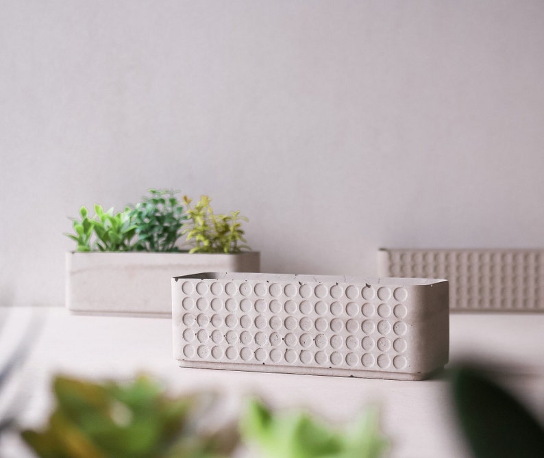 Doted Concrete Planter Box Minimalist Planter Pot - Etsy