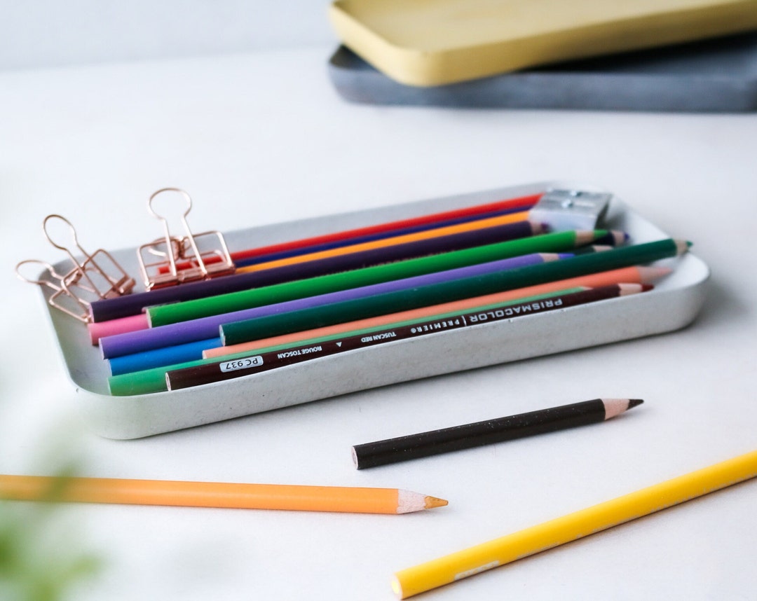 Grey Concrete Stationary Tray | Minimalist Desks Organiser Tray| Pencil ...