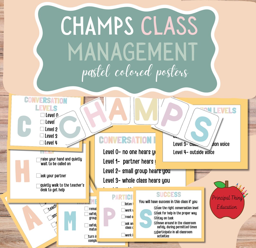 Champs Classroom Posters Class Management Behavior Management Grades 3 ...