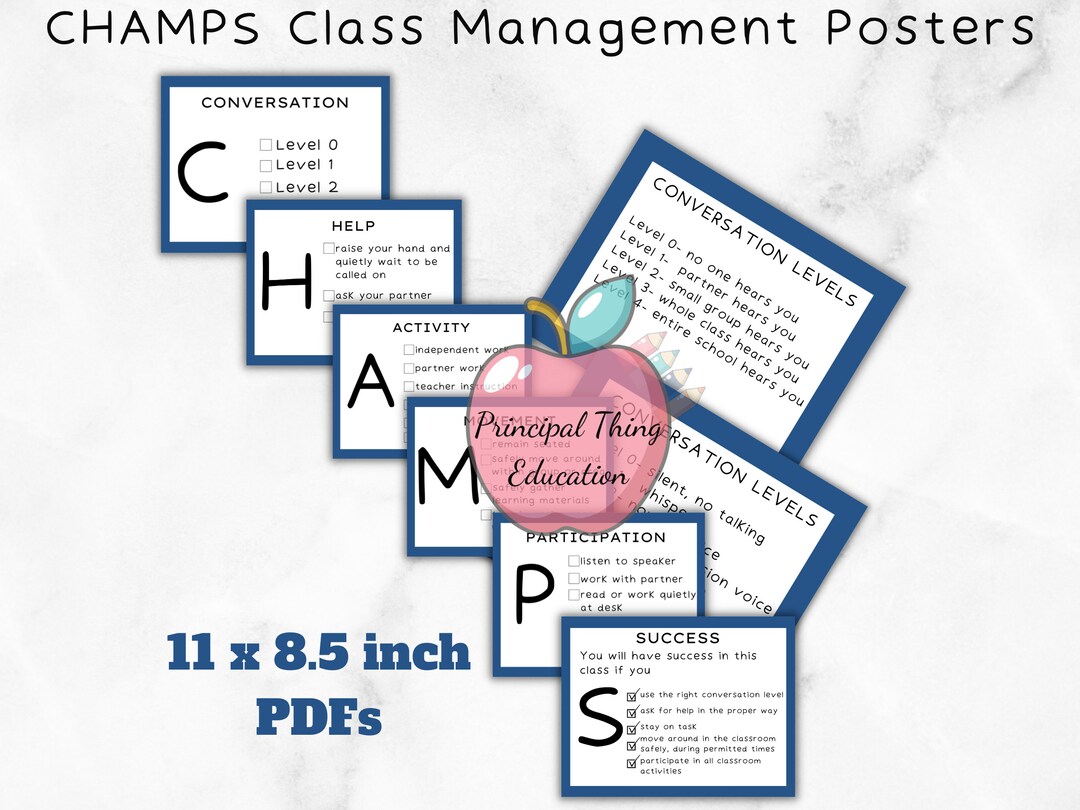 CHAMPS Classroom Management Posters Class Management - Etsy