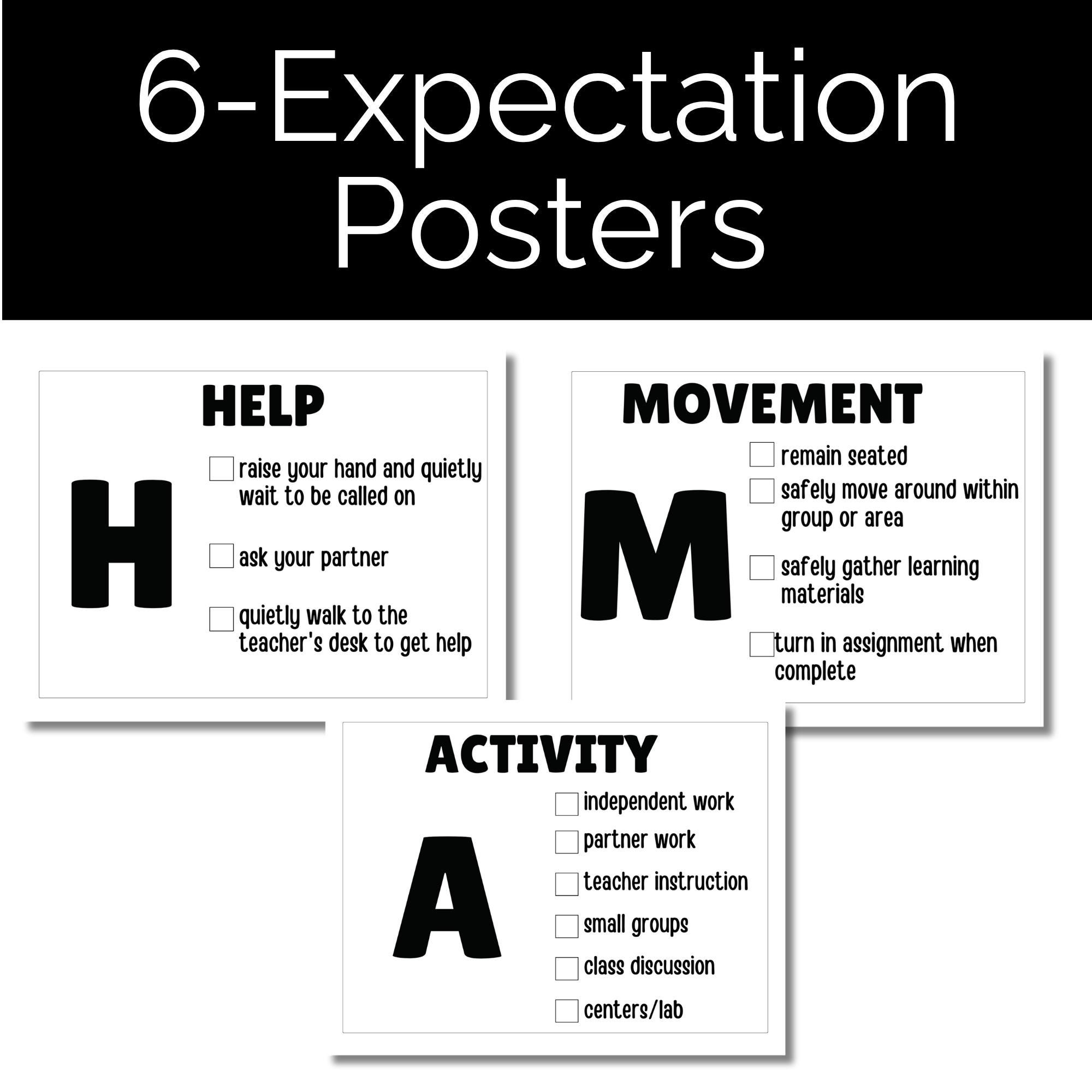 CHAMPS Classroom Expectations Posters | Behavior Management System ...