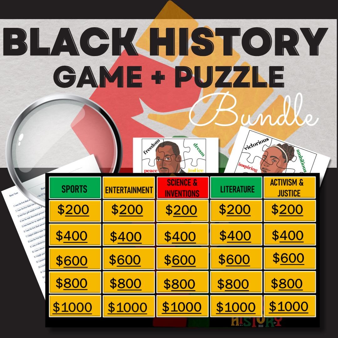 Black History Scavenger Hunt, Game, and Puzzle Bundle - Etsy