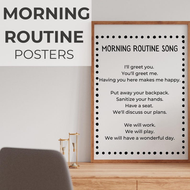 Morning Routine Song Poster | Printable Preschool & Kindergarten ...