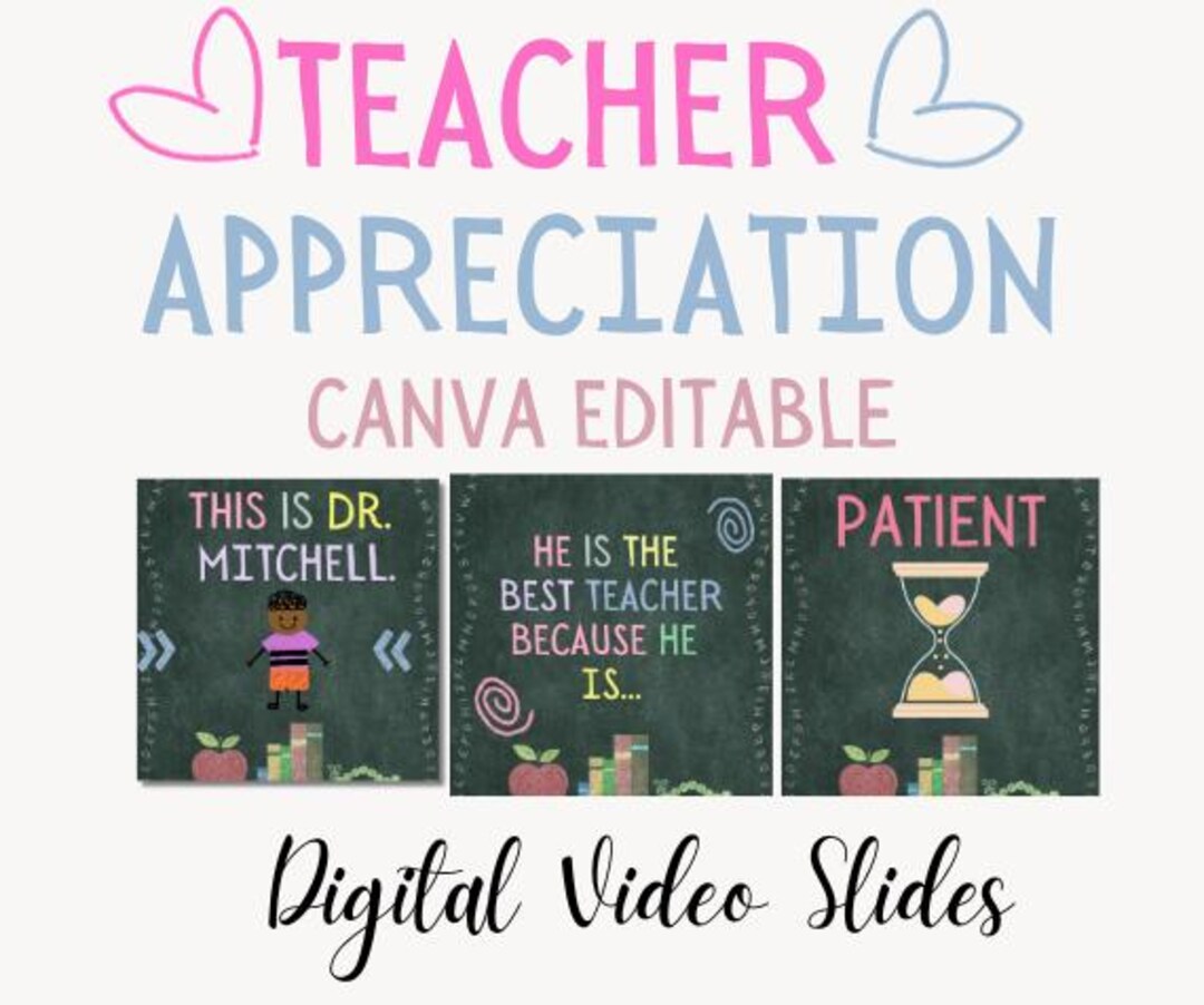 Teacher Appreciation Gift Template | Editable Canva Video Slideshow ...