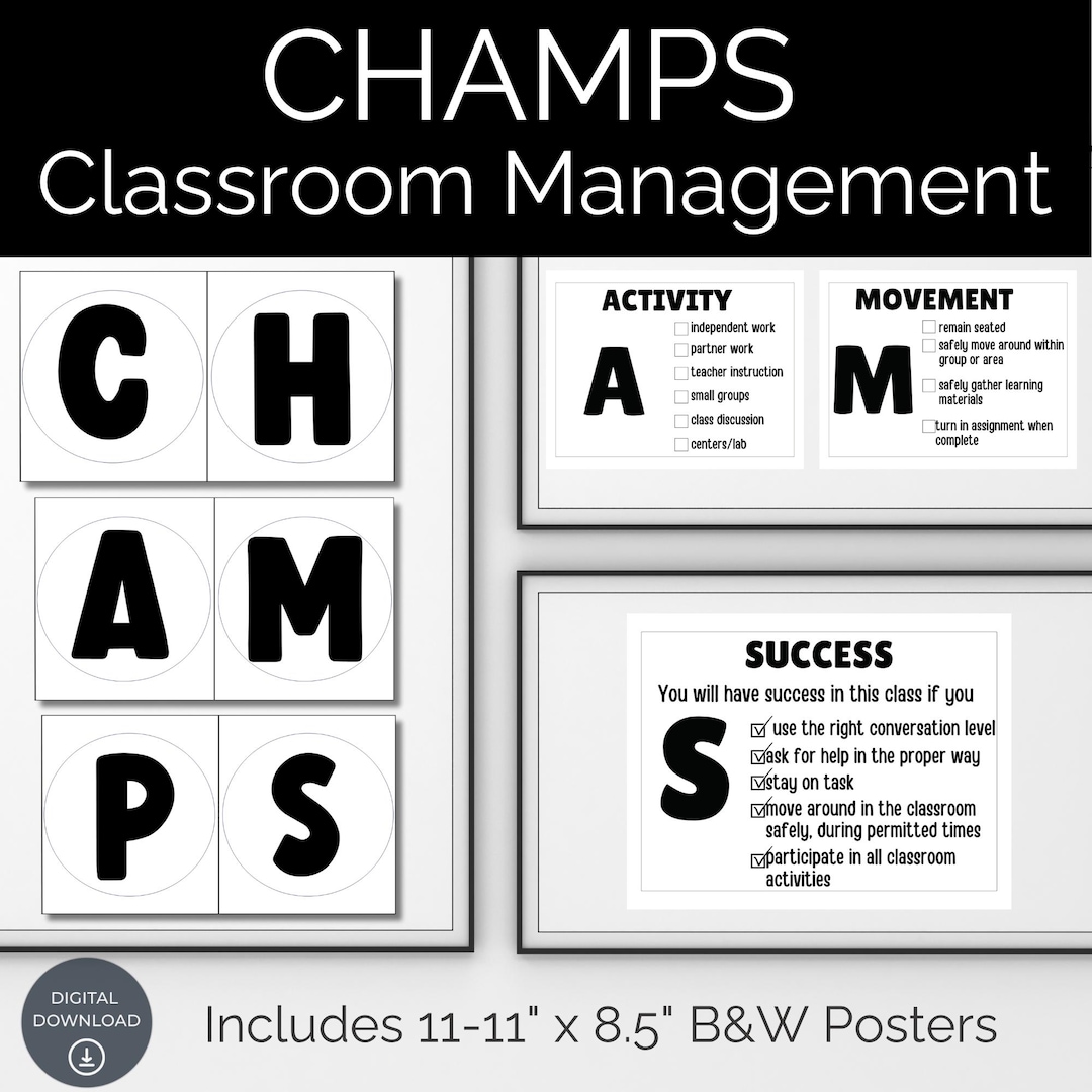CHAMPS Classroom Expectations Posters | Behavior Management System ...