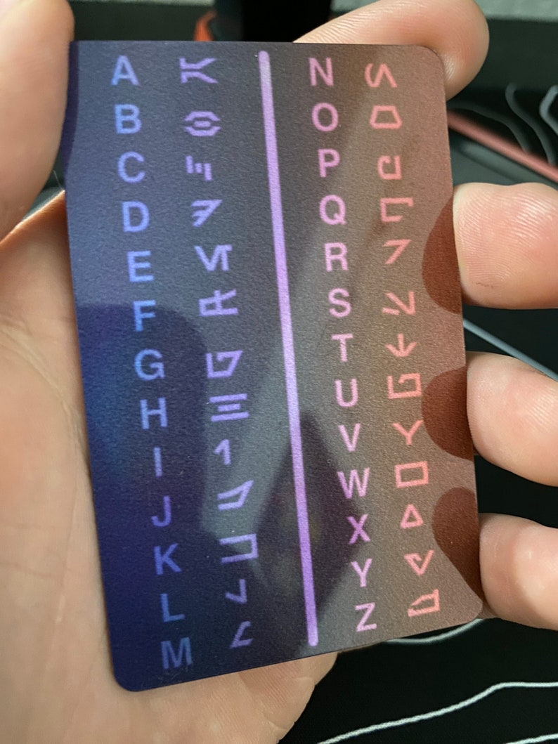 Star Wars Holographic Aurebesh Translator Card - Etsy