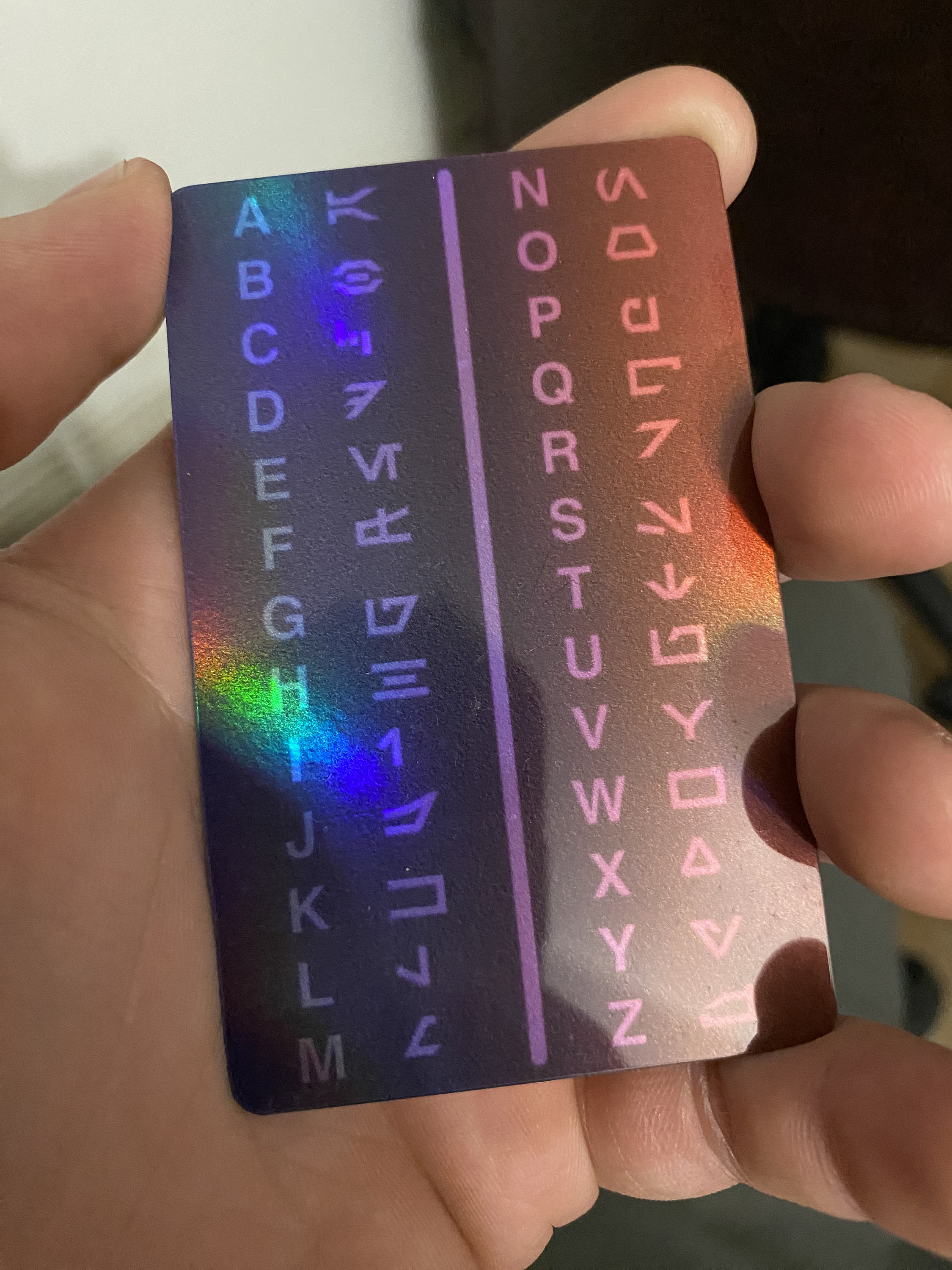 Star Wars Holographic Aurebesh Translator Card - Etsy